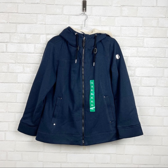 1 Madison | Jackets & Coats | Madison Expedition Fleece Hooded Zip Navy ...